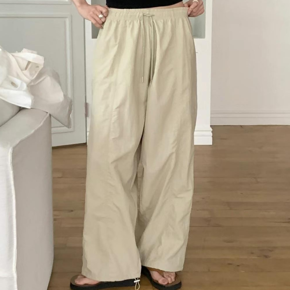 【HSTYLE】正韓休閒褲 標籤尼龍寬管長褲CPC1011｜Global Online｜Global Mall 環球Online